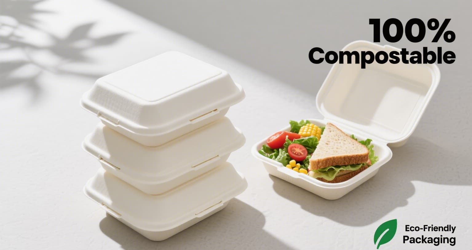 🌽 Cornstarch Hinged / Clamshell Box: Eco-Friendly Packaging For A ...