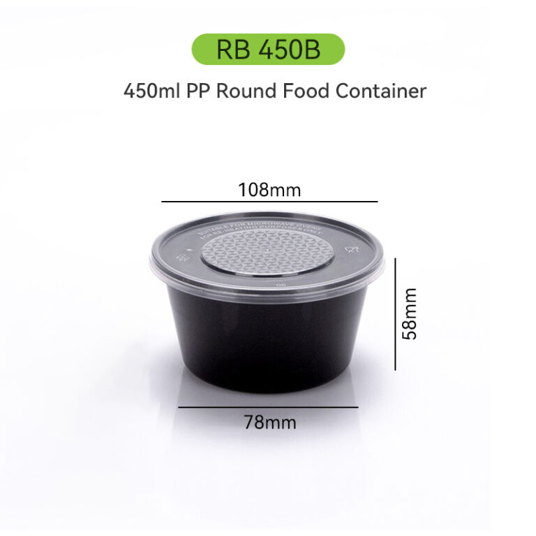 450ml Disposable PP Round Bowl With Leakproof Lid For Takeout – Food ...